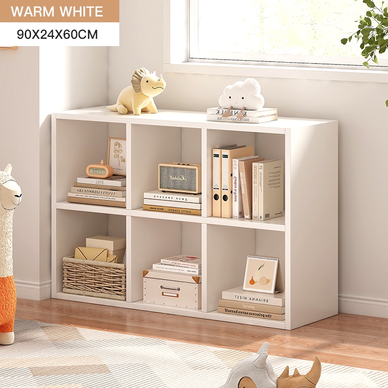 Multipurpose Grid Rack DIY Bookshelf Wooden Book Storage Bookcase ...
