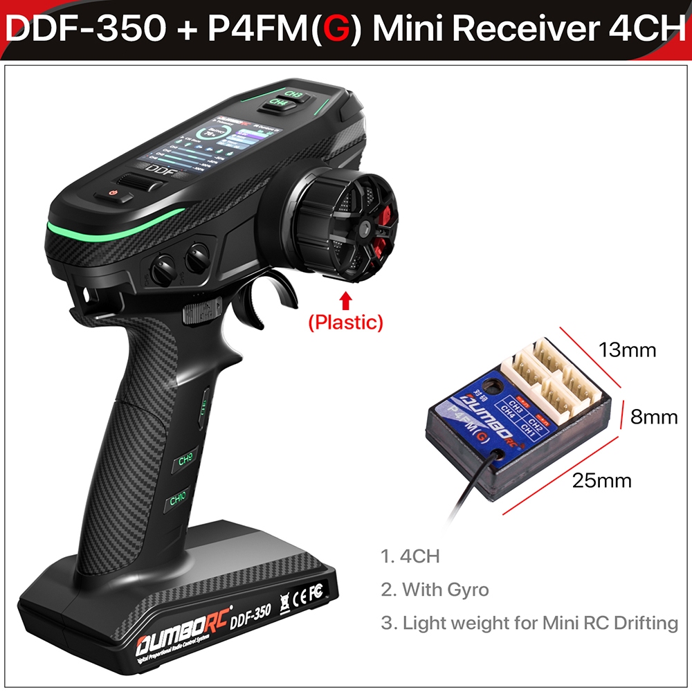 DUMBORC DDF-350 Transmitter with Mini receiver 2.4G 10CH Digital Radio ...
