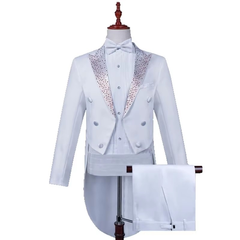 2025 New Hot Diamond Collar Tuxedo for Men 2-Piece,Magician/Vocalist ...