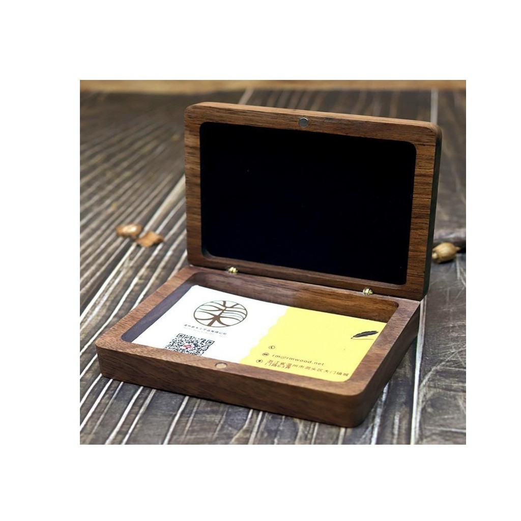 Business Card Case Exquisite Walnut Box Business Packaging Box Walnut ...