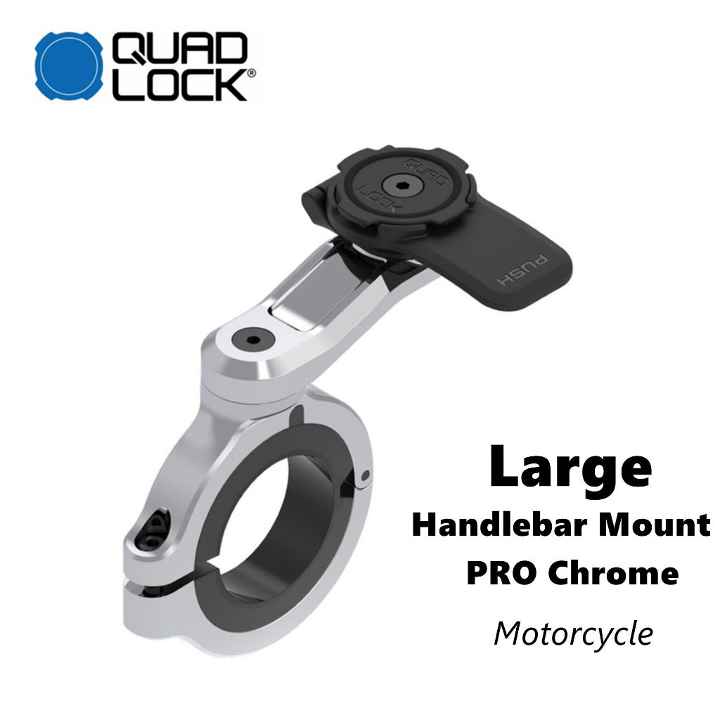 Quad Lock motorcycle mount Handlebar Mount PRO Chrome Large mobile ...