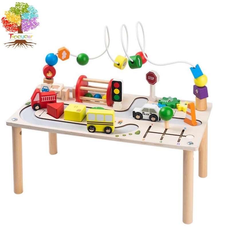 Montessori Early Learning Wooden Busy Board Big Winding Beads Maze Busy ...