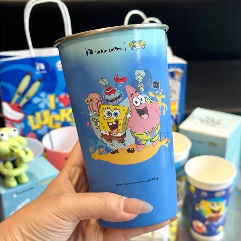 2025 Luckin coffee X SpongeBob SquarePants collaboration Cold Change ...