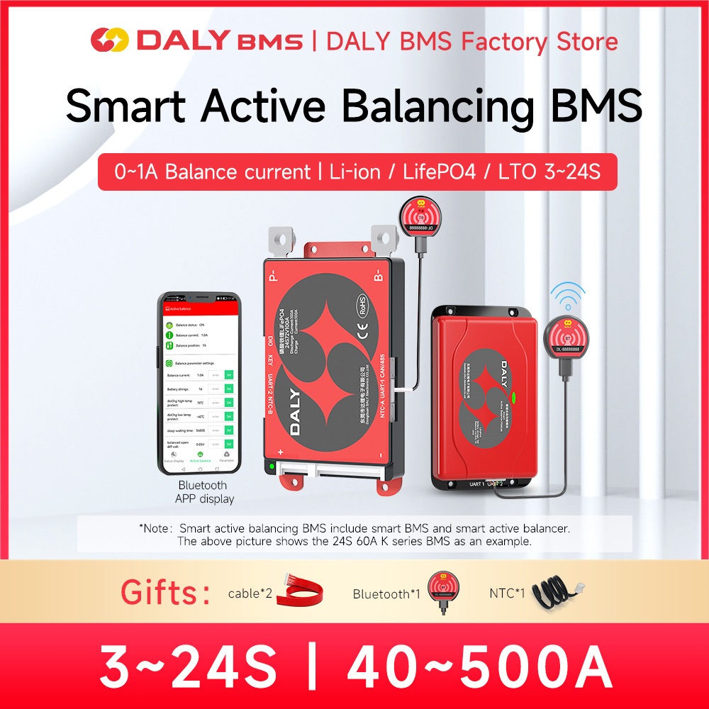 Daly Smart BMS with Bluetooth+ Smart Active Balancer with Bluetooth 1A ...