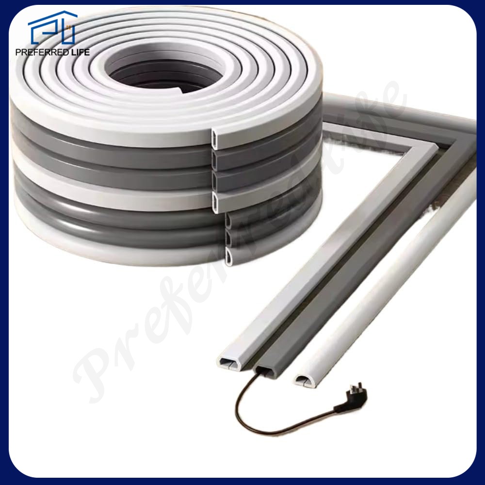 Cable Raceway Cover, 15mm x 1m Wire Management Channel, White Adhesive ...