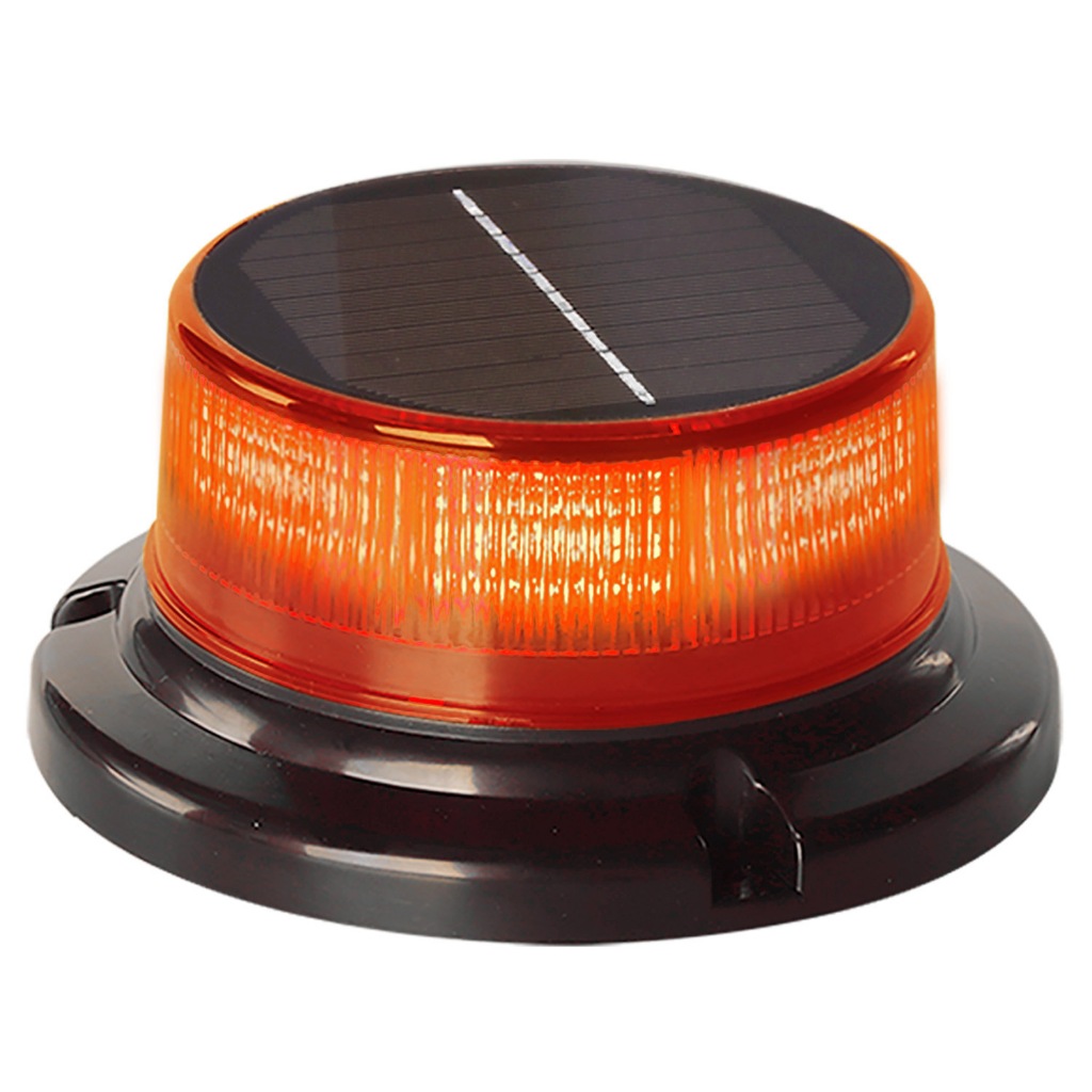 Solar warning light, LED rotating flashing, magnetic roof warning light ...
