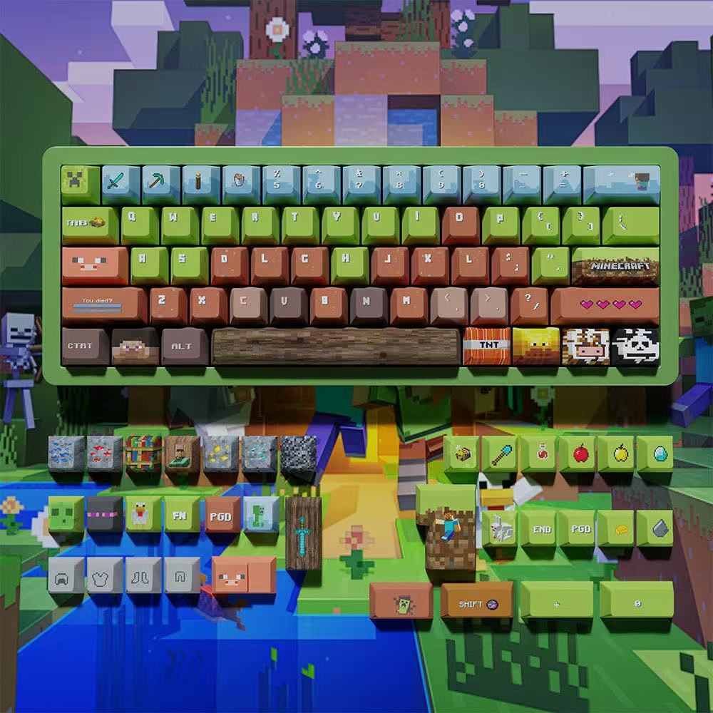 MC Minecraft - themed Keyboard Caps Pixel Keycaps, Factory Height, 139 ...