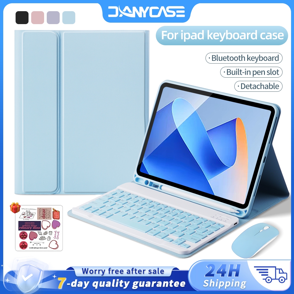 DANYCASE Wireless Keyboard Mouse Case with Pencil Slot For iPad 11Gen ...