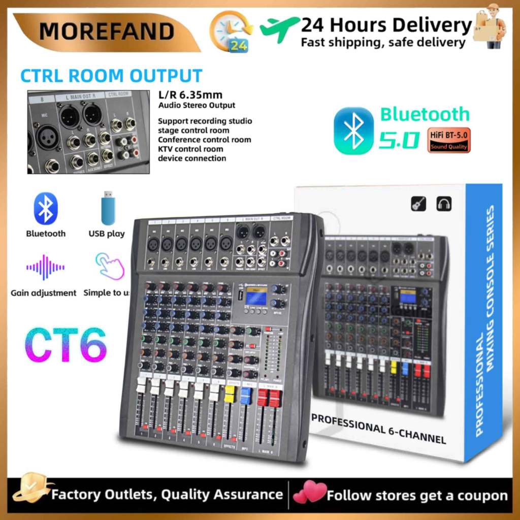 Mixer audio CT06/CT08/CT12 6 channel Equalizer Stereo Graphic Equalizer ...