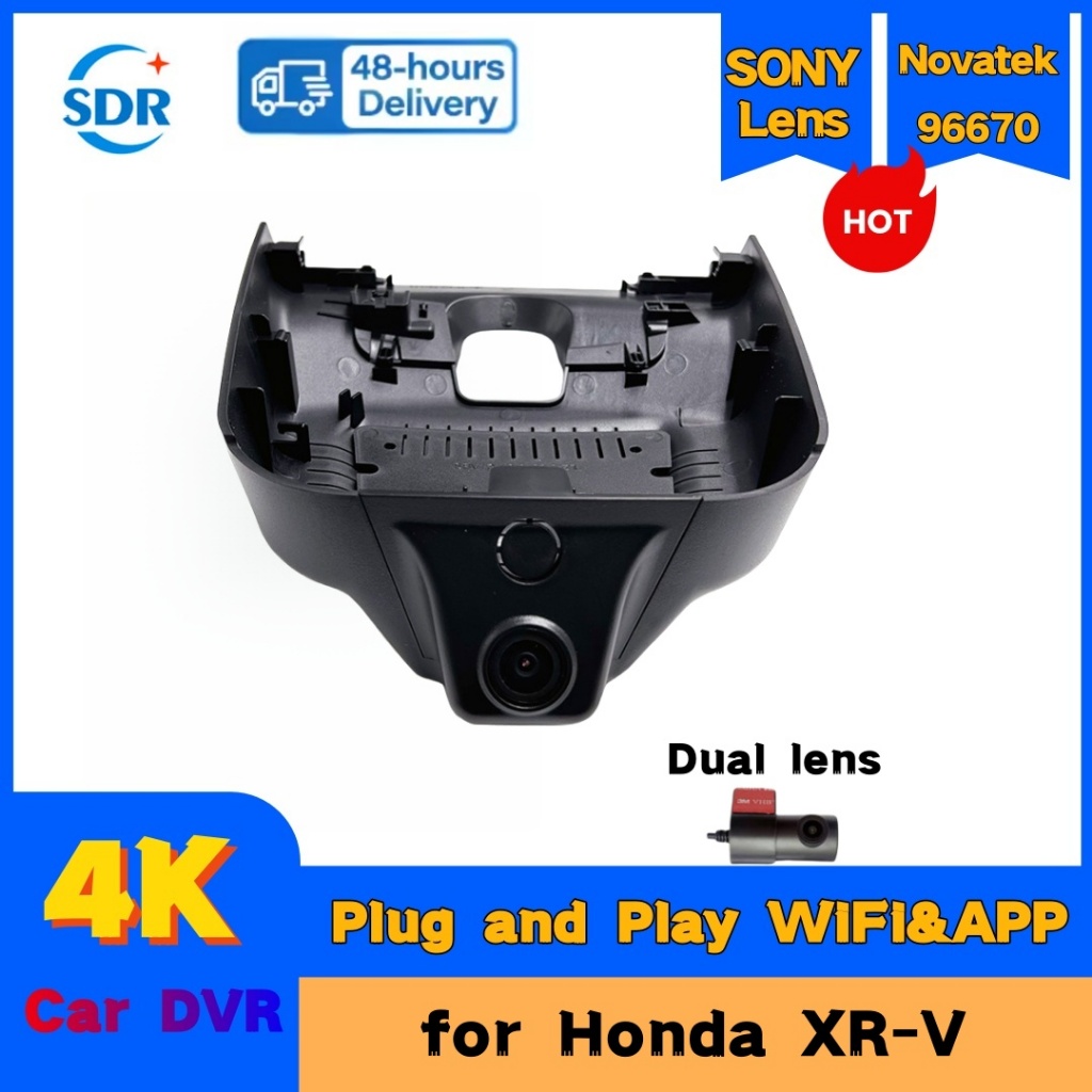 4K HD 2160P Plug And Play Car DVR Wifi Dashcam Video Recorder Dual lens for Honda XR-V 1.5L CVT ...
