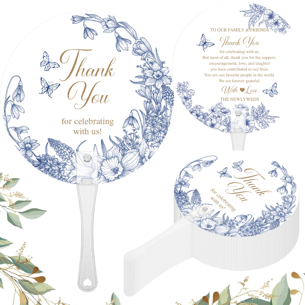 20 Pcs Wedding Hand Fans Bulk Plastic Handheld Wedding Favor Fans for ...