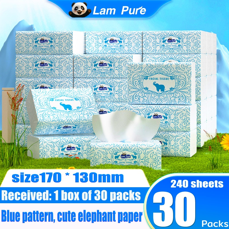 [30 PACKS] LamPure Tissue Luxury Comfort Tissue Elephant Packaging 240 ...