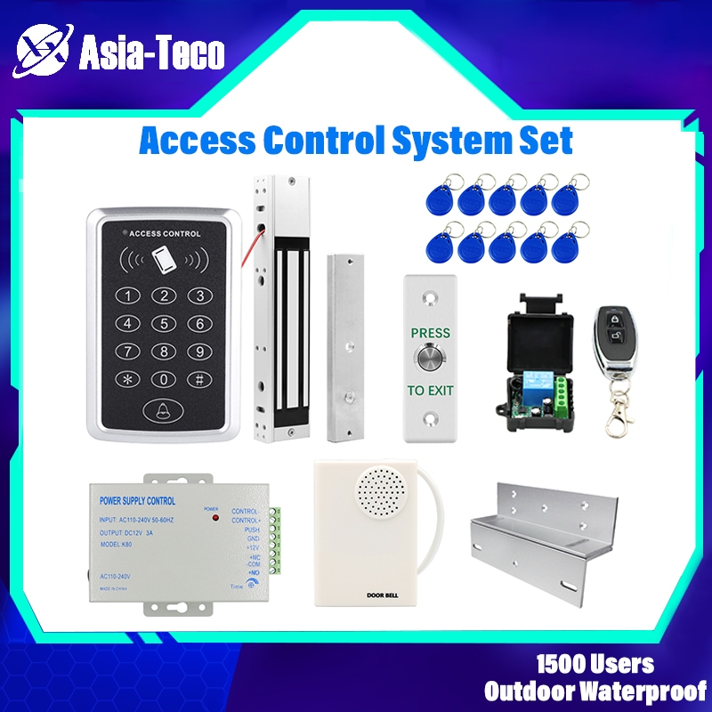 Access Control System Set EM Card Reader Door 1500Users Kit Waterproof ...
