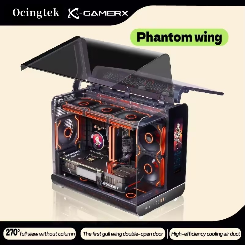 X-GAMERX Future Computer Cases Wings LCD Edition Black Seaview Room ...