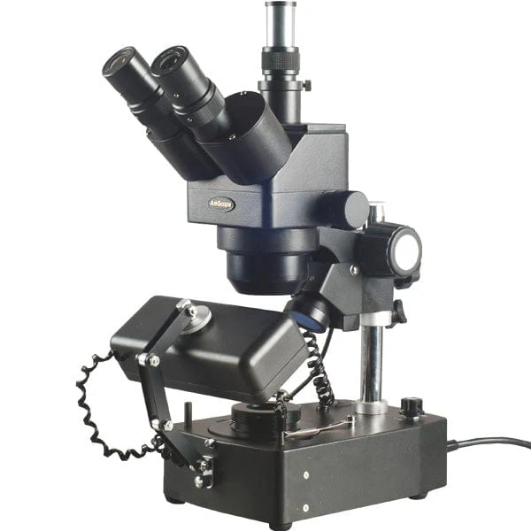 AmScope SH-2 Series Jewelry Gem Trinocular Stereo Microscope 10X-60X ...