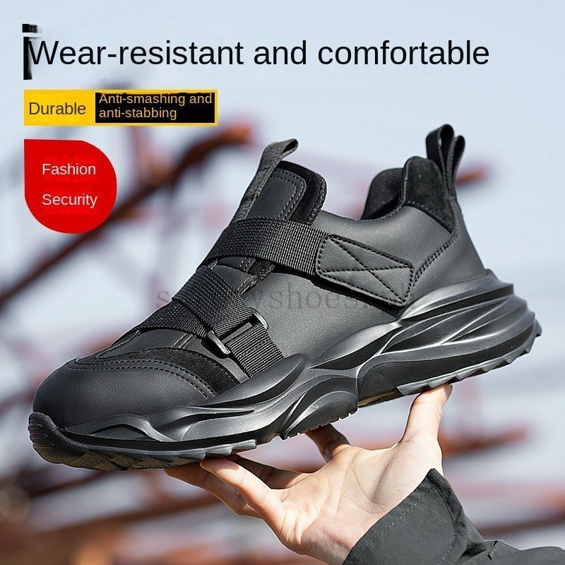 Steel Toe Safety Shoes Men Anti-Smashing Non-Slip Industrial Work Boots ...