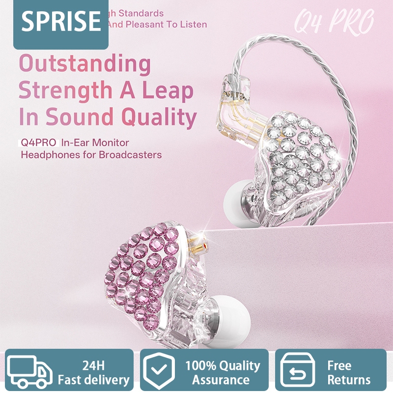 SPRISE Q4Pro Wired Earphone Gaming Stage/Live Monitor Noise Cancel HiFi ...