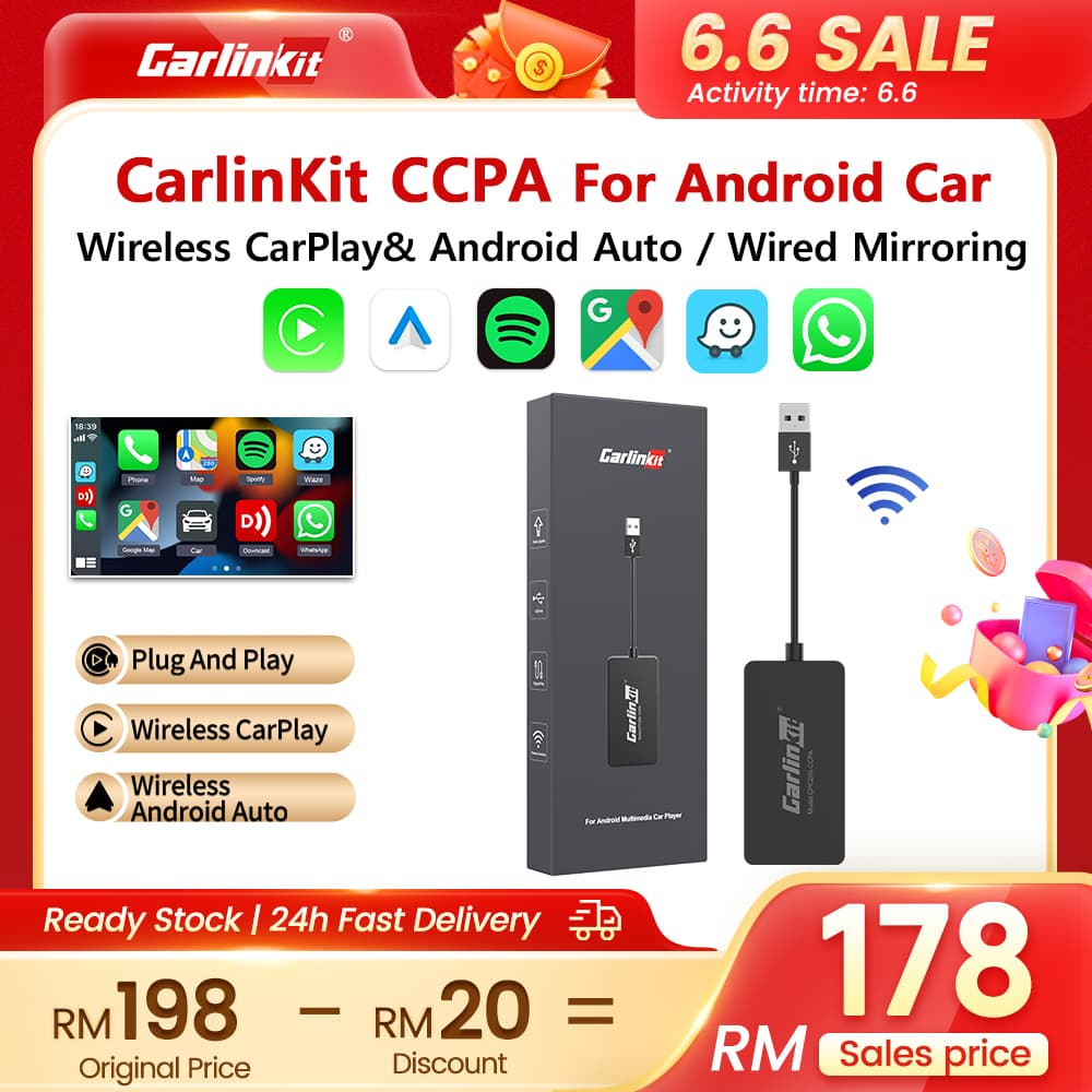 Carlinkit Wireless CarPlay Adapter for Android Car Head Unit Plug and ...