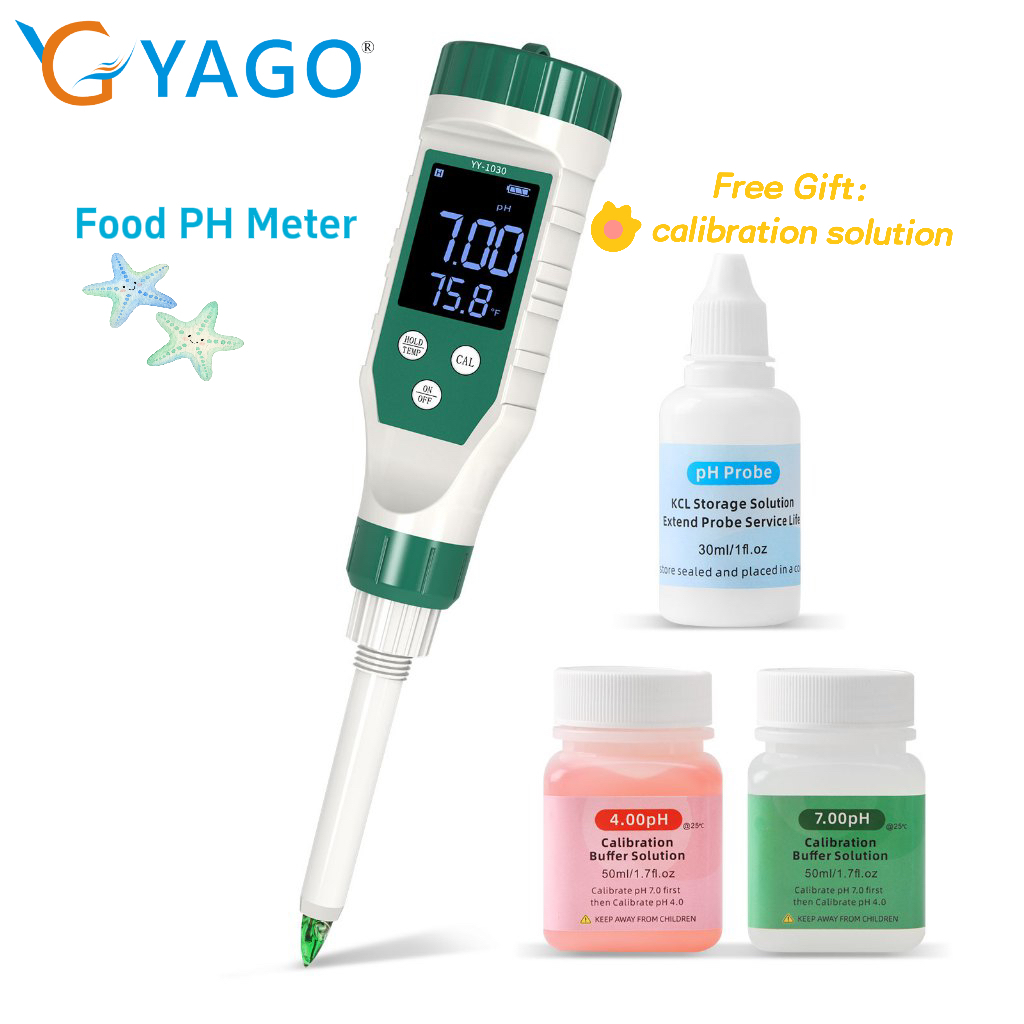 YAGO PH Meter for Food, Food pH Tester with High Accuracy pH Probe for ...