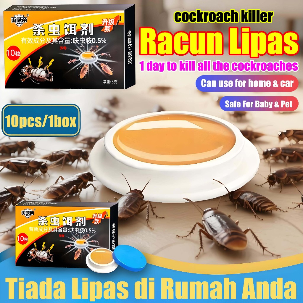 【No cockroaches in 50 years】Racun lipas 1box/10pcs cockroach killer ...