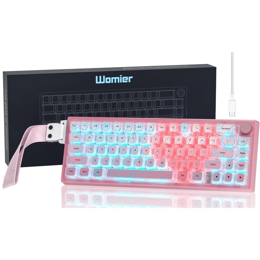 Womier V-K66 PRO 60% Custom Mechanical Keyboard QMK/VIA Creamy Gasket ...