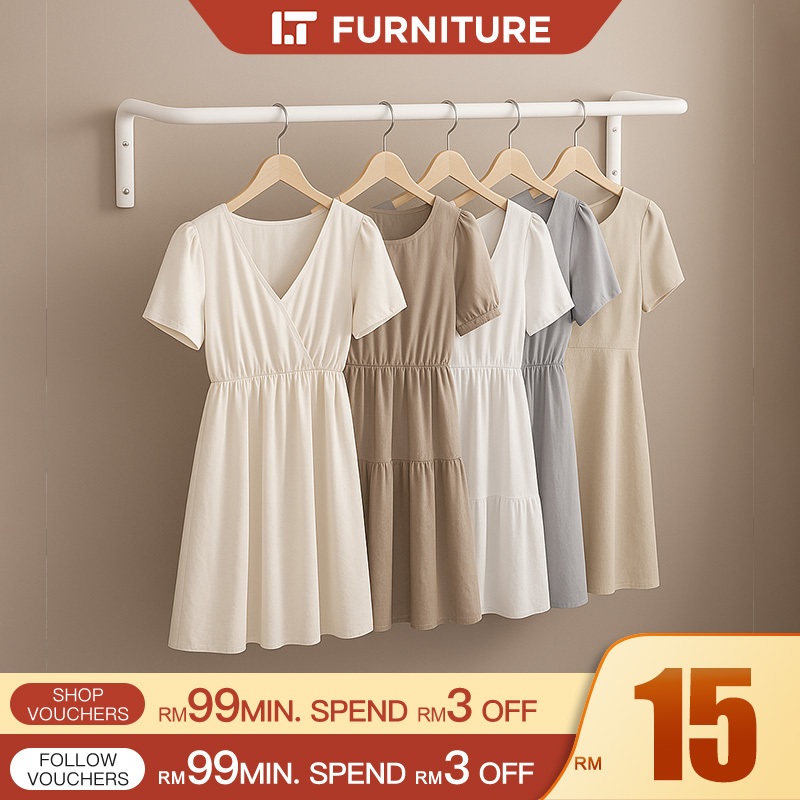 Clothes Rack 120cm Hanging Clothes Rack Penyangkut Baju Dinding Clothes ...