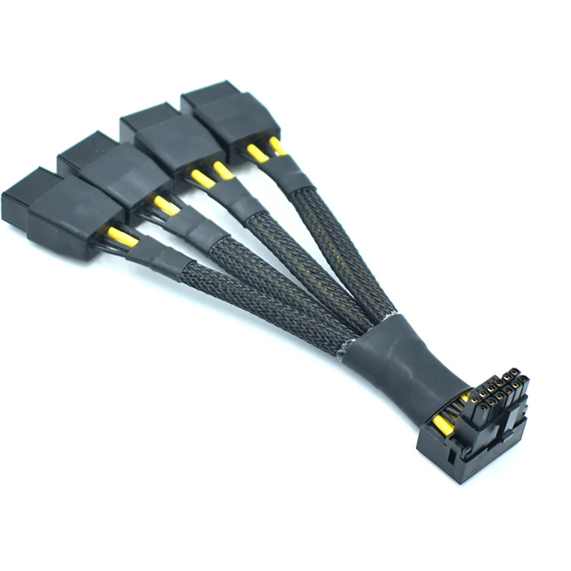 Down Bend 16AWG 4X8Pin Female GPU to Pcie 5.0 12+4Pin 12VHPWR 600W ...