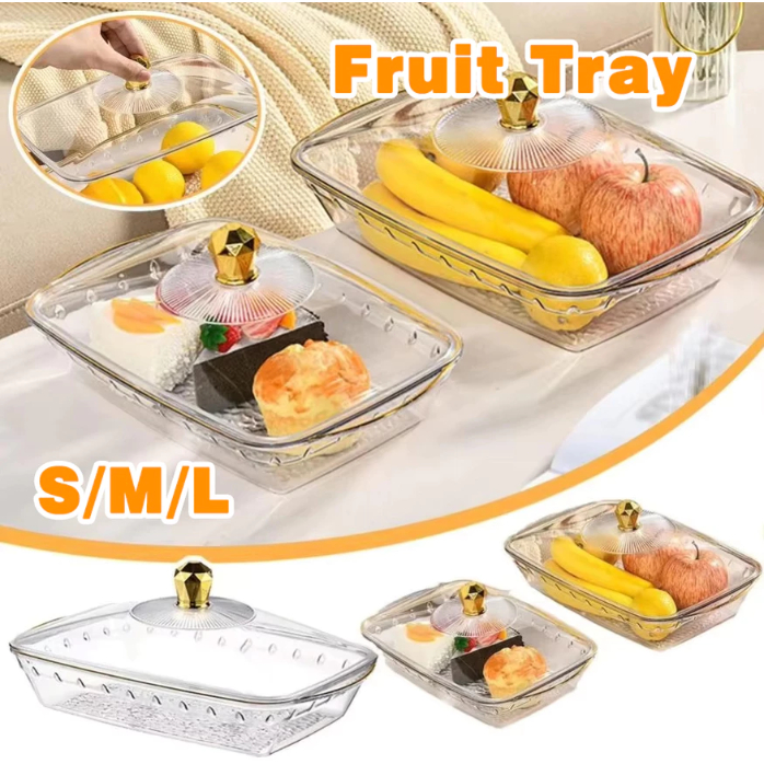 𝑲𝑲 Transparent Buffet Food Tray with Cover Buffet Tray Set Dulang ...