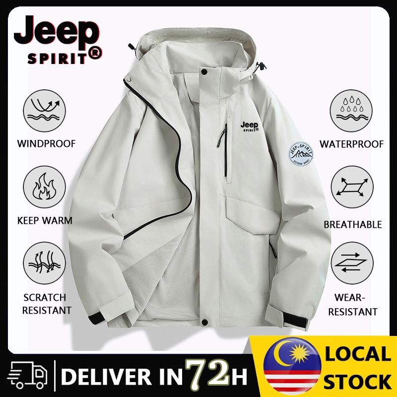 【2-3 days arrive!!!】Jeep Spirit Outdoor Waterproof Jacket For Men ...