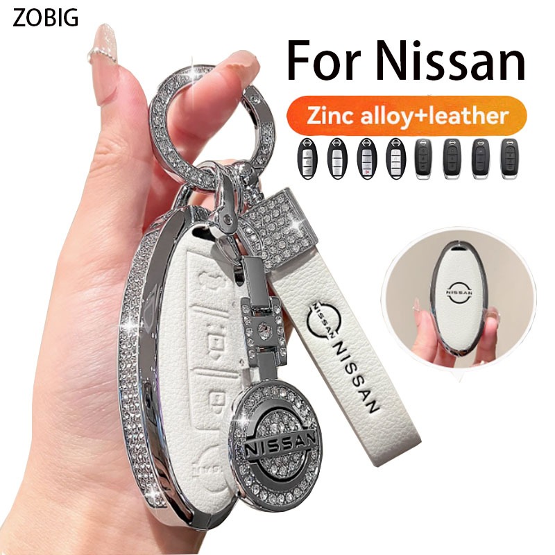 ZOBIG for Nissan key fob cover with Diamond Bling Keychain Car ...