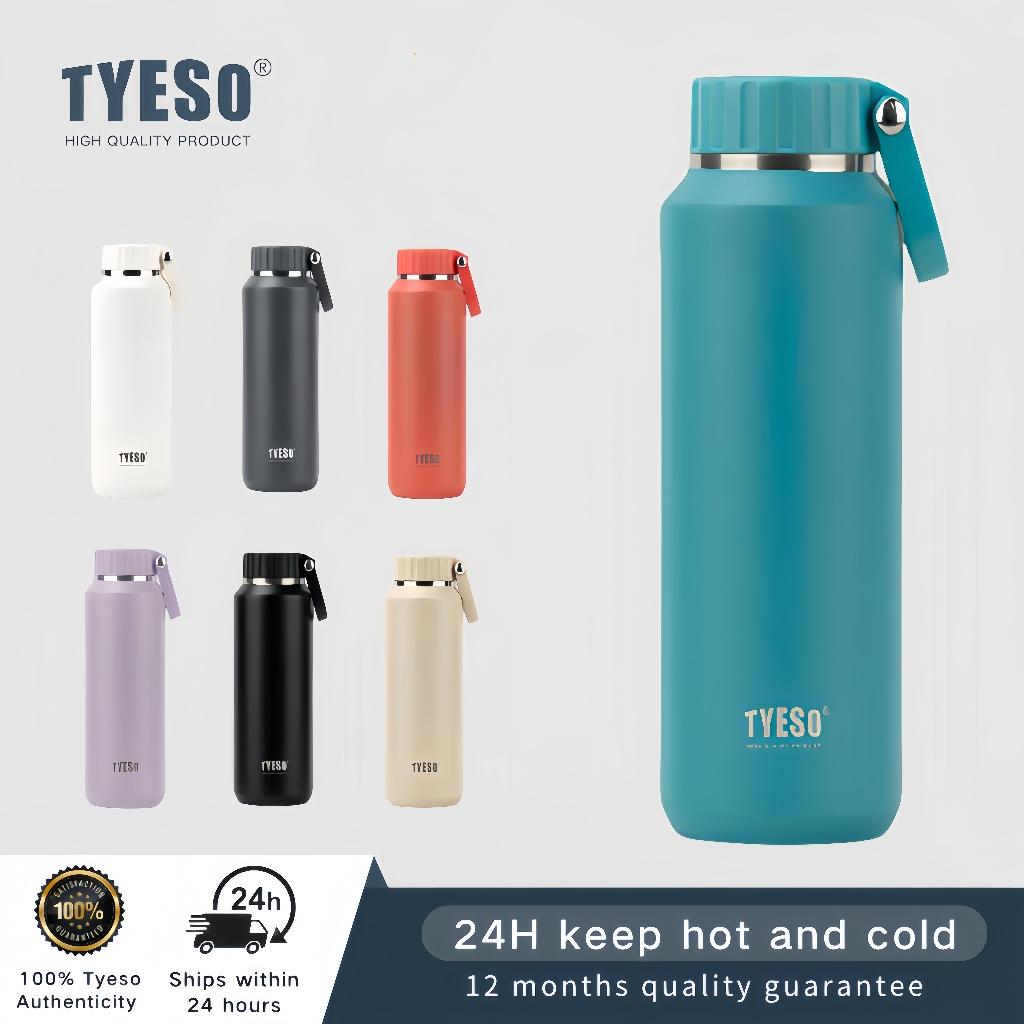 Tyeso Vacuum Insulated Tumbler Stainless Steel Water Bottle With Handle 500ml/710ml | Shopee ...