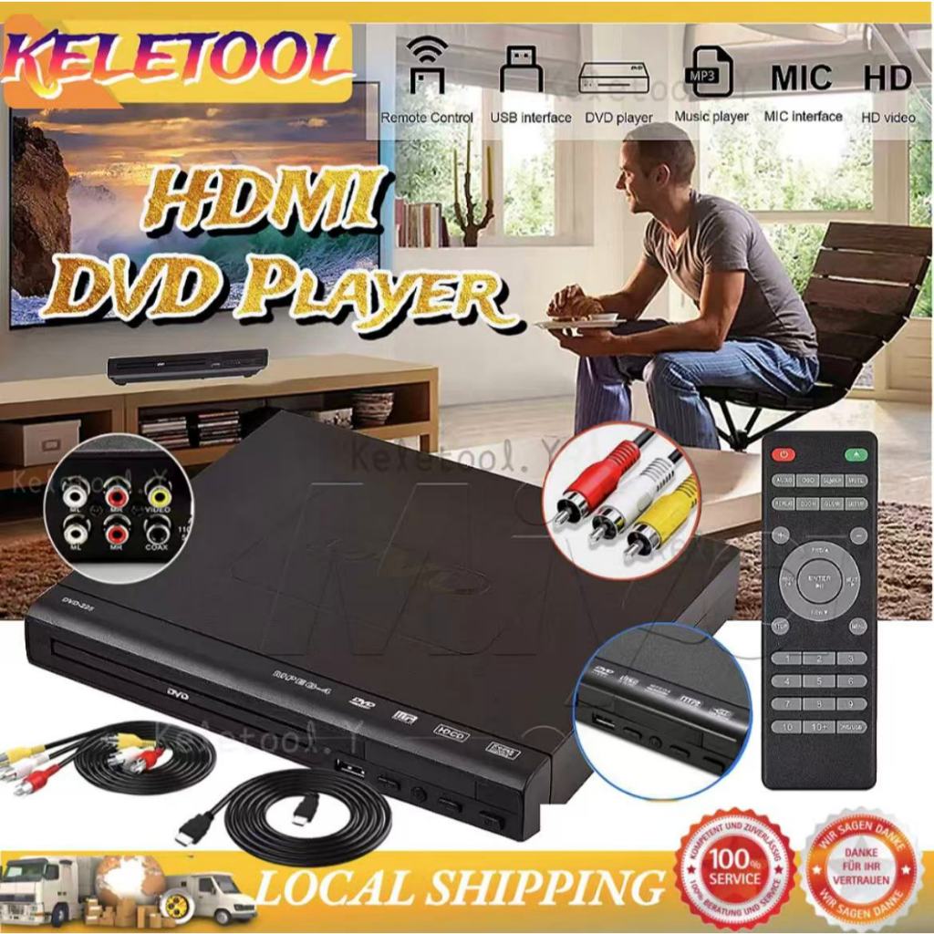 1080P DVD Player Full HD VCD Player Home Use USB Multimedia Digital CD ...