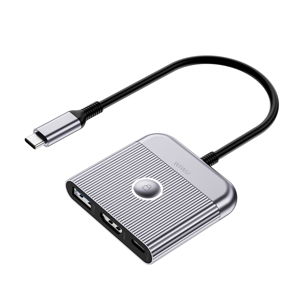 WIWU Laptop Docking Station 3 in 1 Hub Multi-port Adapter with USB/USB ...