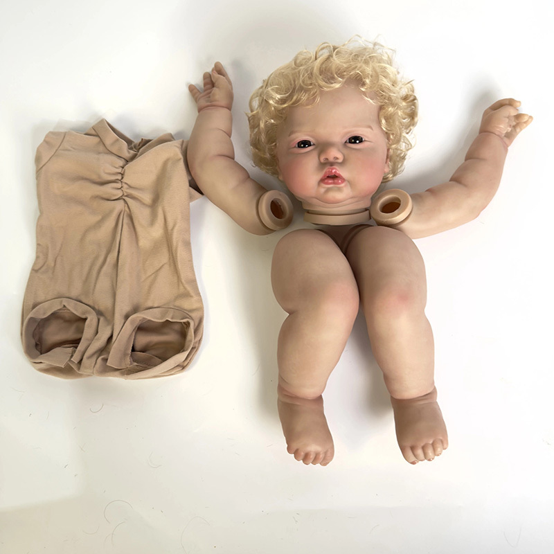 24INCH Reborn Doll Kit Pickle Awake with Blonde Hair Already Painted Lifelike Soft Touch DIY ...