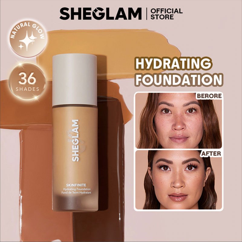 SHEGLAM Hydrating Poreless Liquid Foundation Flawless Full Coverage Invisible Lightweight ...