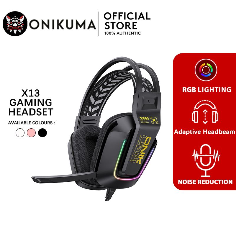 ONIKUMA X13 Black RGB Gaming Earphones Breathable Mesh Earphones ...