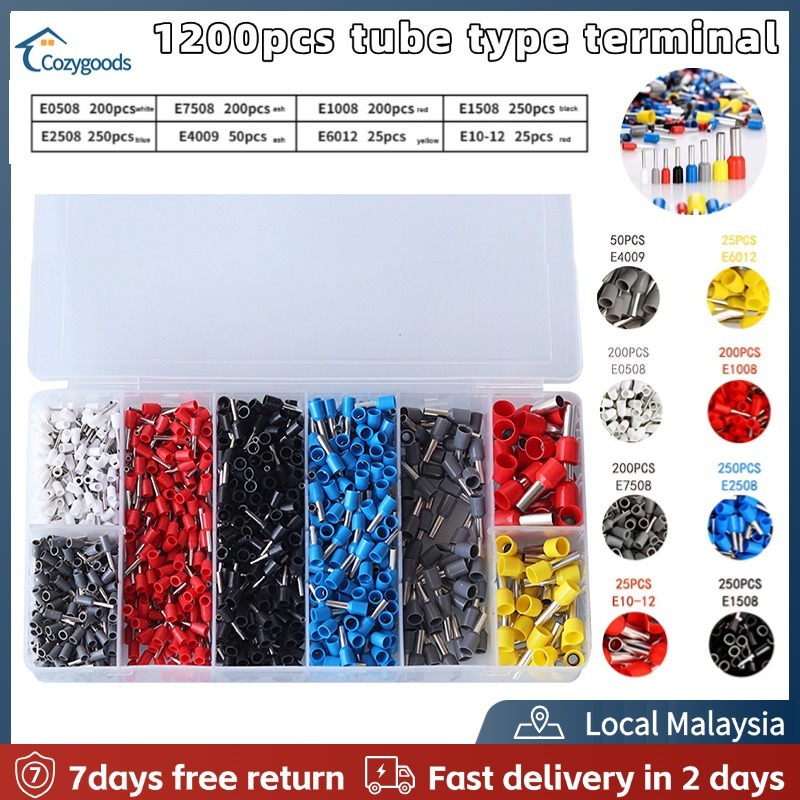 [Local delivery] 1200pcs tube type terminal VE cold pressed European ...