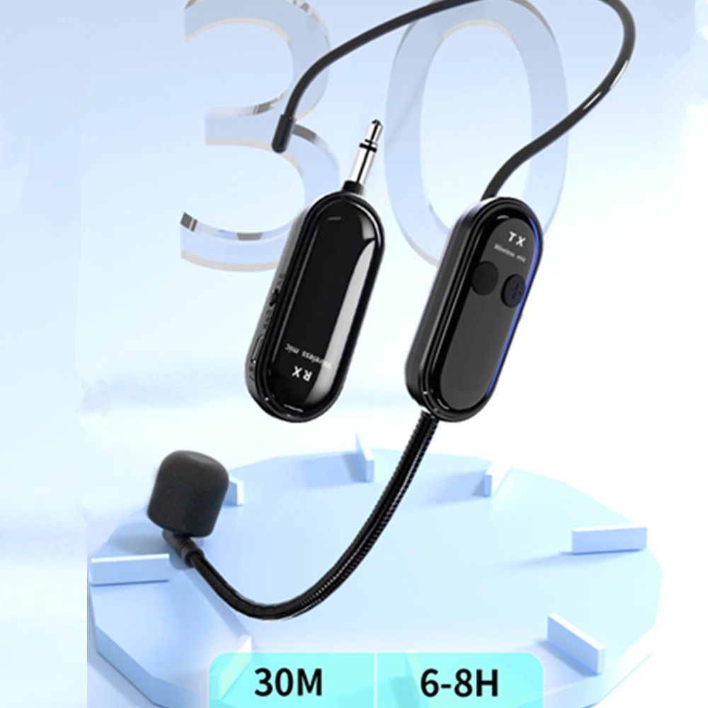 2.4Ghz Head-mounted Wireless Microphone Transmitter Receiver for Voice ...
