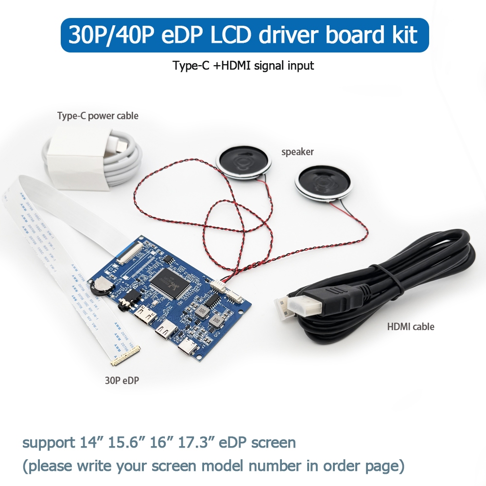 eDP controller board 40pin/30P for IPS Screen 60Hz LCD Driver ...