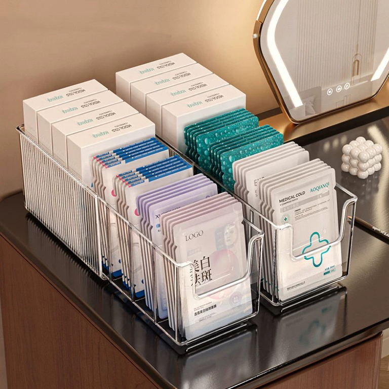 Scalable Facial Mask Storage Box With Detachable Grid Transparent ...