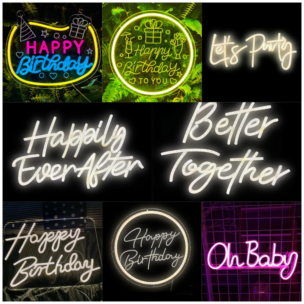 【UNOLUX】2025Happy Birthday Neon Sign Happy Birthday Light Up Sign Neon ...