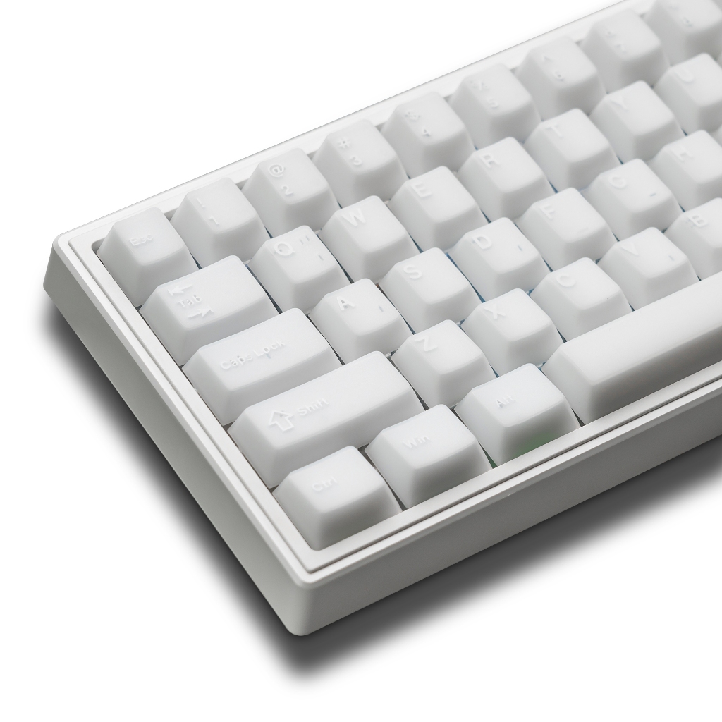 Womier Cube Jade White Keycaps 121 Keys Double-Shot Translucent Shine ...