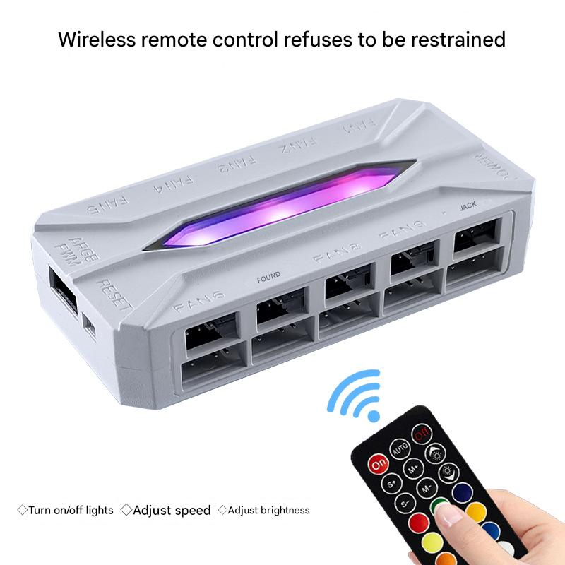 G&T ARGB Fan HUB, 10-Port 4 Pin PC Fan Controller, 5V-3Pin ARGB Fan Hub ...