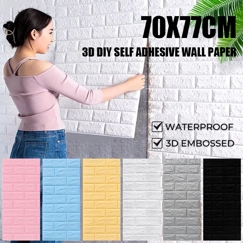 70x77cm 3D wallpaper stickers wall stickers wallpaper foam waterproof ...