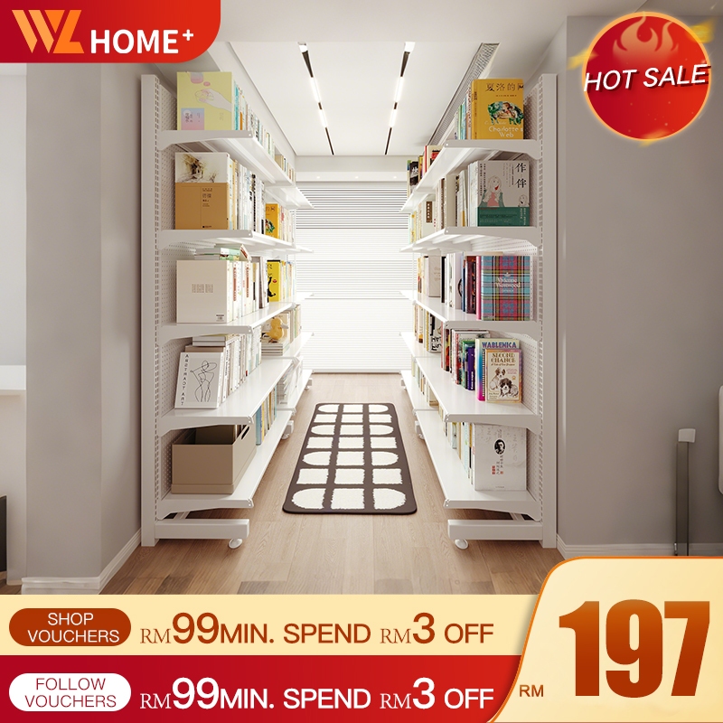 Book Shelf Rack Rak Buku Besi Pegboard Organizer Adjustable Book Shelf ...