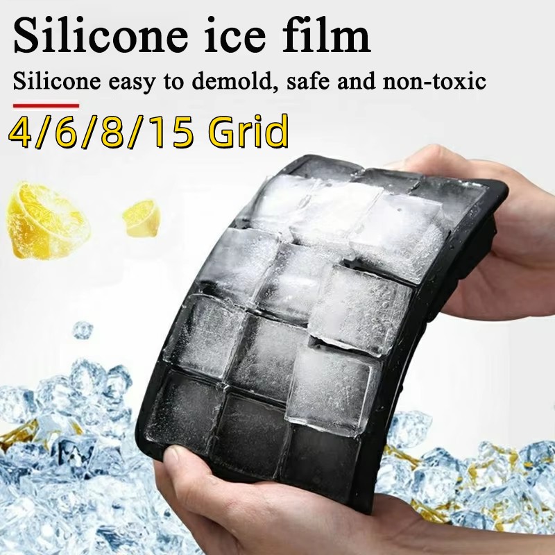 4/6/8/15 Grid Big Ice Tray Mold Giant Large Food Grade Silicone Ice ...