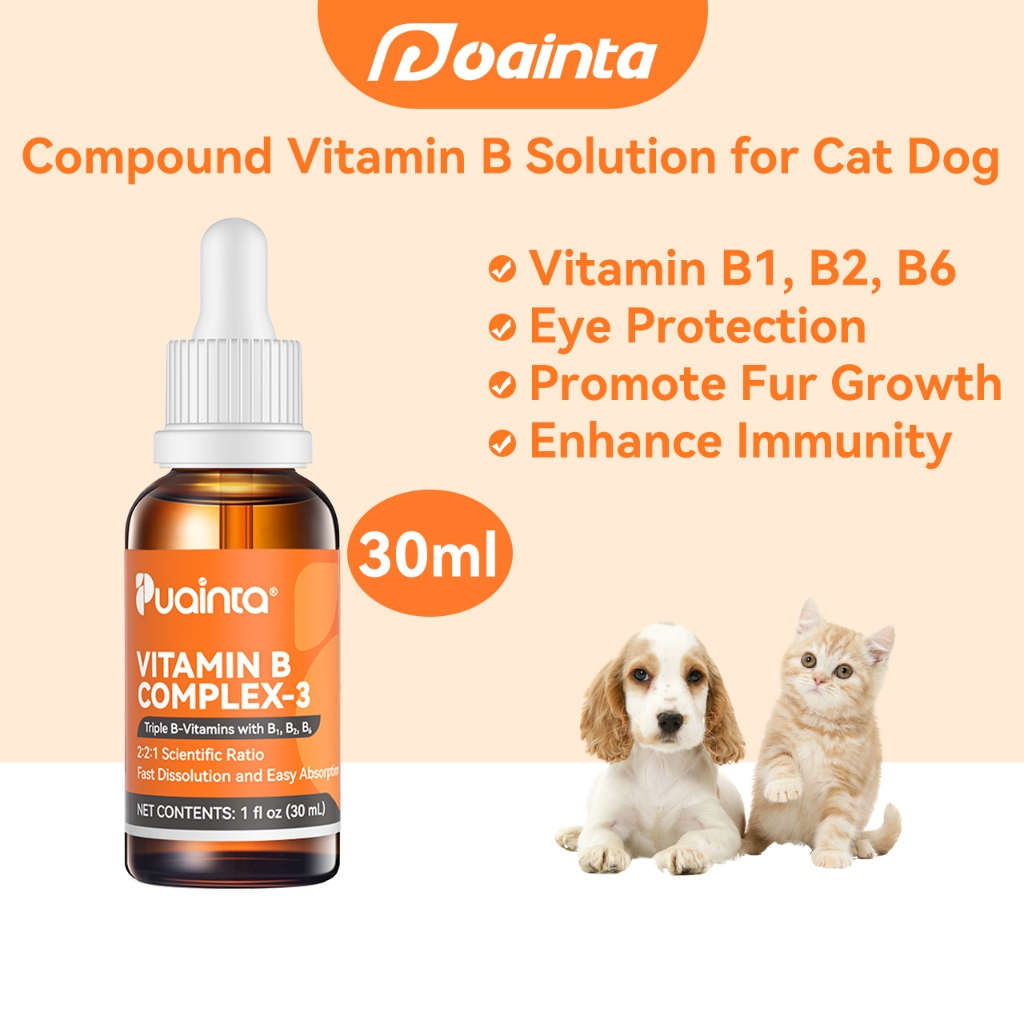 PUAINTA Liquid Vitamin B Supplement for Cat Dog Hair Loss Eye ...