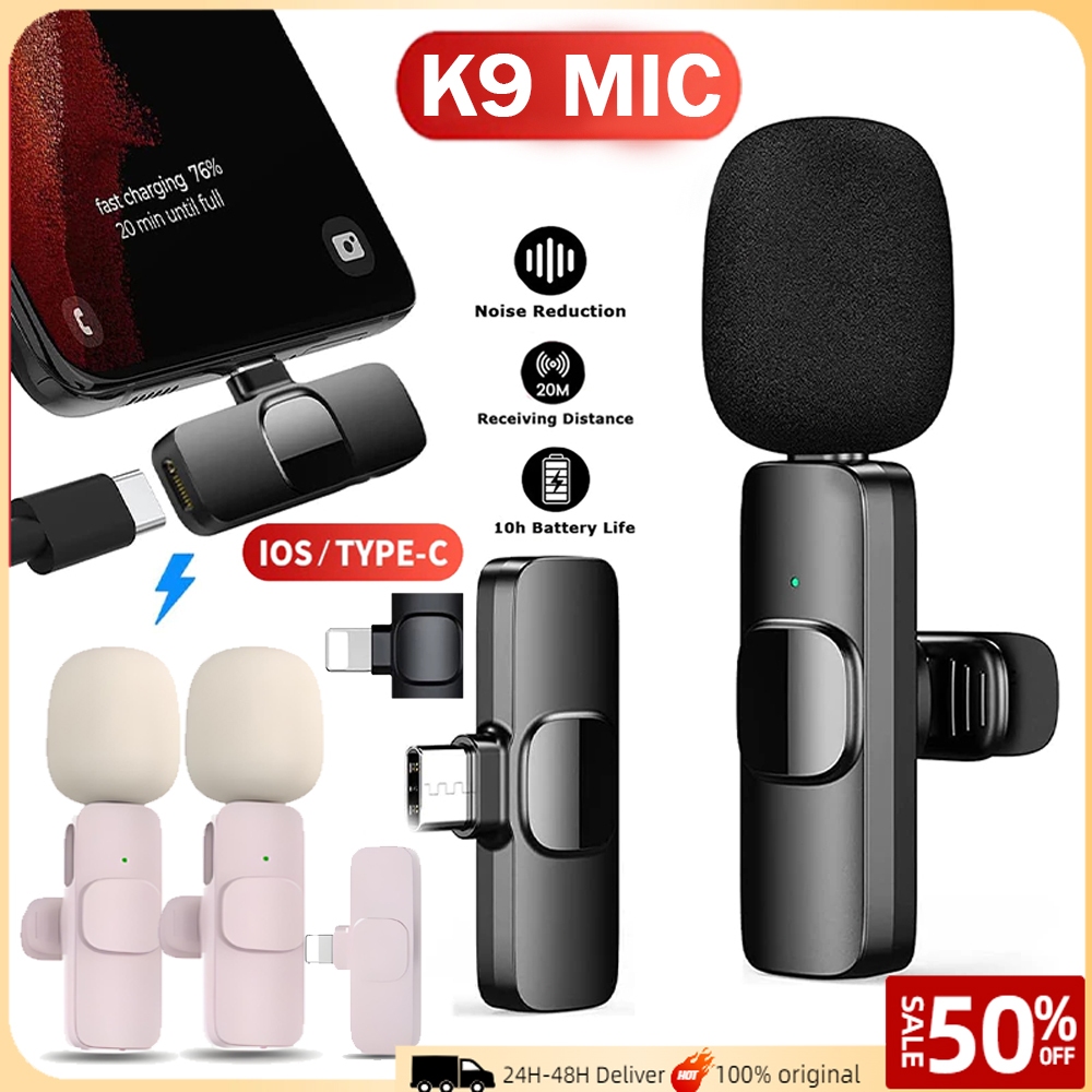K9 Lavalier Microphone Wireless Lavalier Microphone Video Creator Live ...