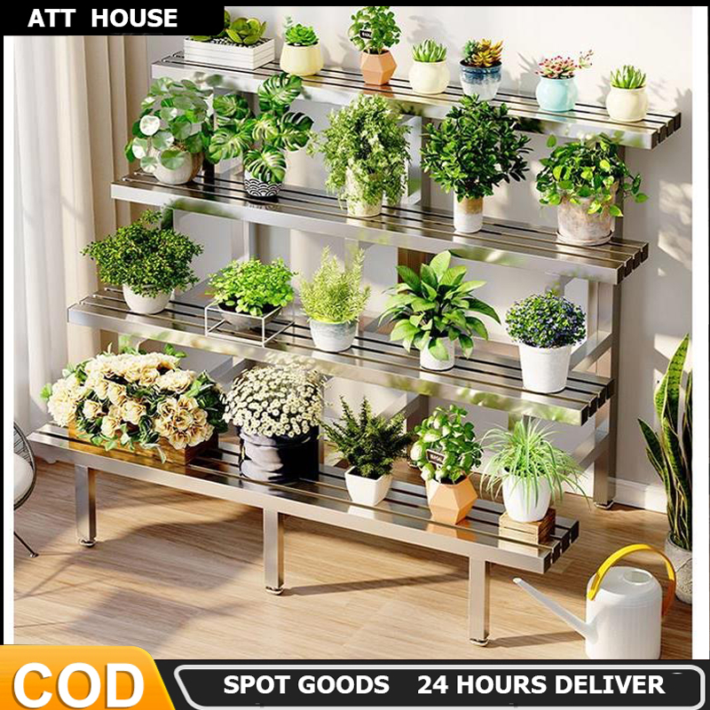 Stainless Steel Stand Flower Stand Flower Pot Stand Garden Rack Ladder ...