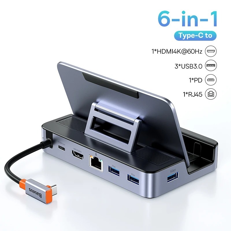 Baseus USB C Docking Station for Nintendo Switch Type C to HDMI 4K@60Hz ...